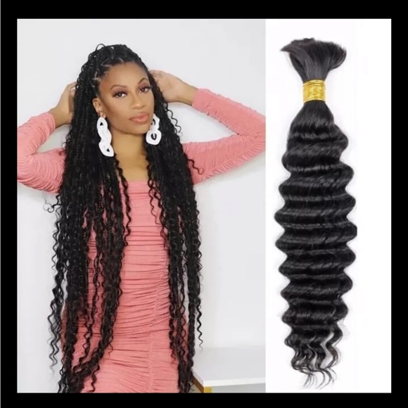 Hair | Boho Braids Human Hair Deep Wave Bulk Braiding Curly Black New ...